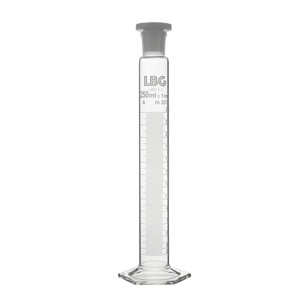 Measuring cylinder hexagonal base, with plastic stopper, class B ...