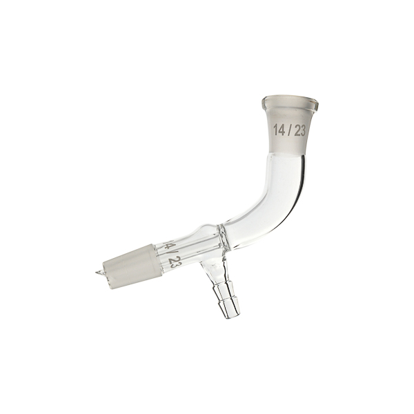 Receiver adapter, bent at 105º, with internal tube and lateral hose ...