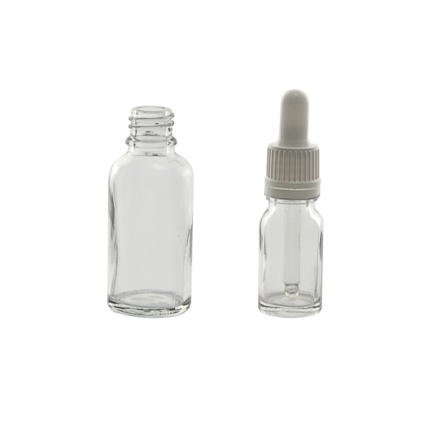 Glass bottle narrow neck with DIN-18 screw cap - Blanc-Labo SA