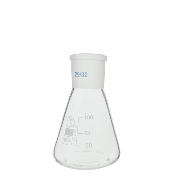 Fiole Erlenmeyer col rodé, GLASSCO - Blanc-Labo SA