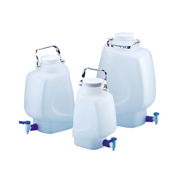 Rectangular carboy with faucet - Blanc-Labo SA